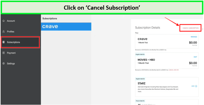How to Cancel Crave TV Subscription | ScreenNearYou